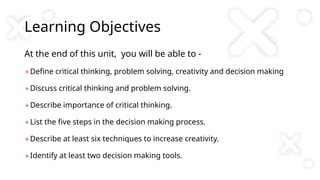 Critical thinking, Problem solving, Creativity.pptx