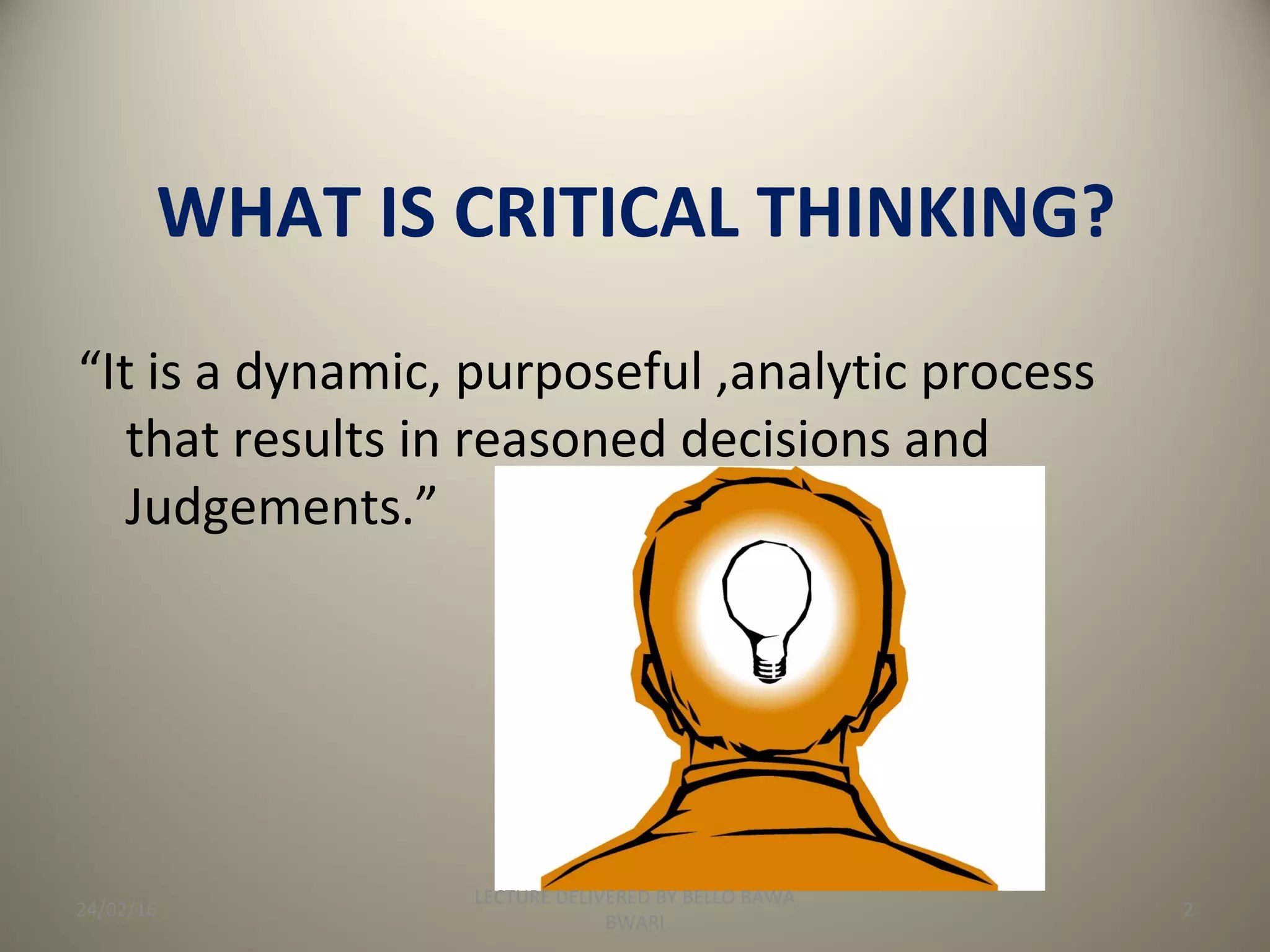 Critical thinking process(1) | PPT