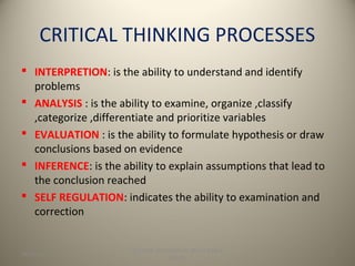 Critical thinking process(1) | PPT