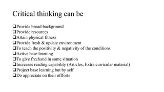 Critical thinking psychology | PPT