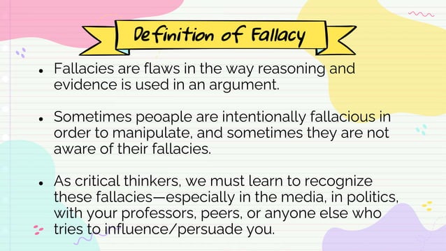 Ad hominem and Appeal to authority Fallacies | PPTX