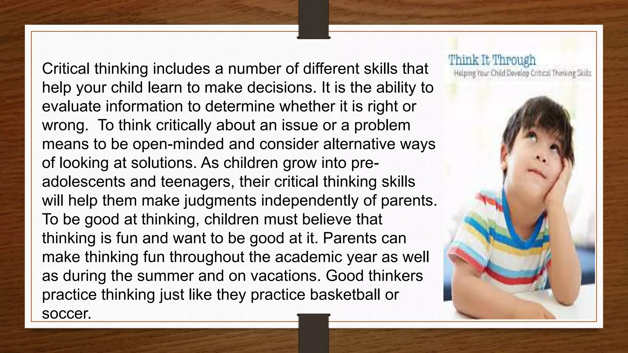 Critical thinking skills | PPTX