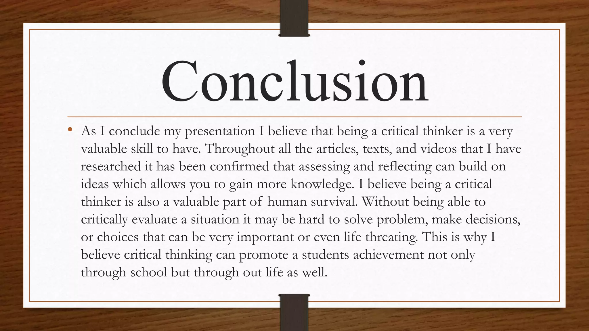 Critical thinking skills | PPTX