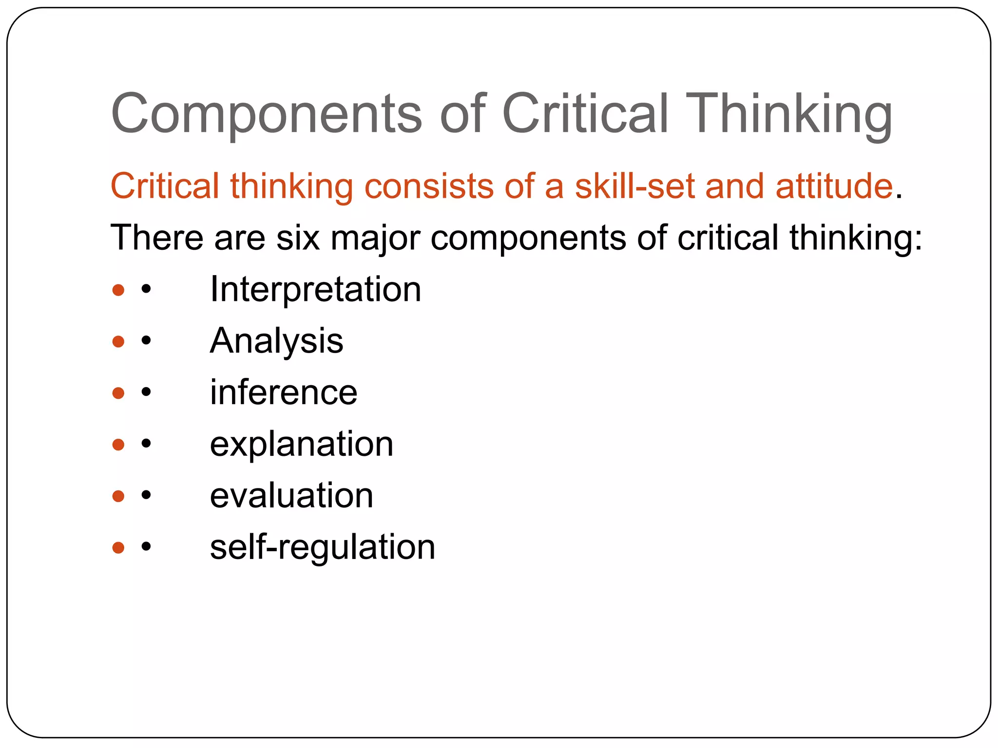 Critical thinking skills ppt | PPTX