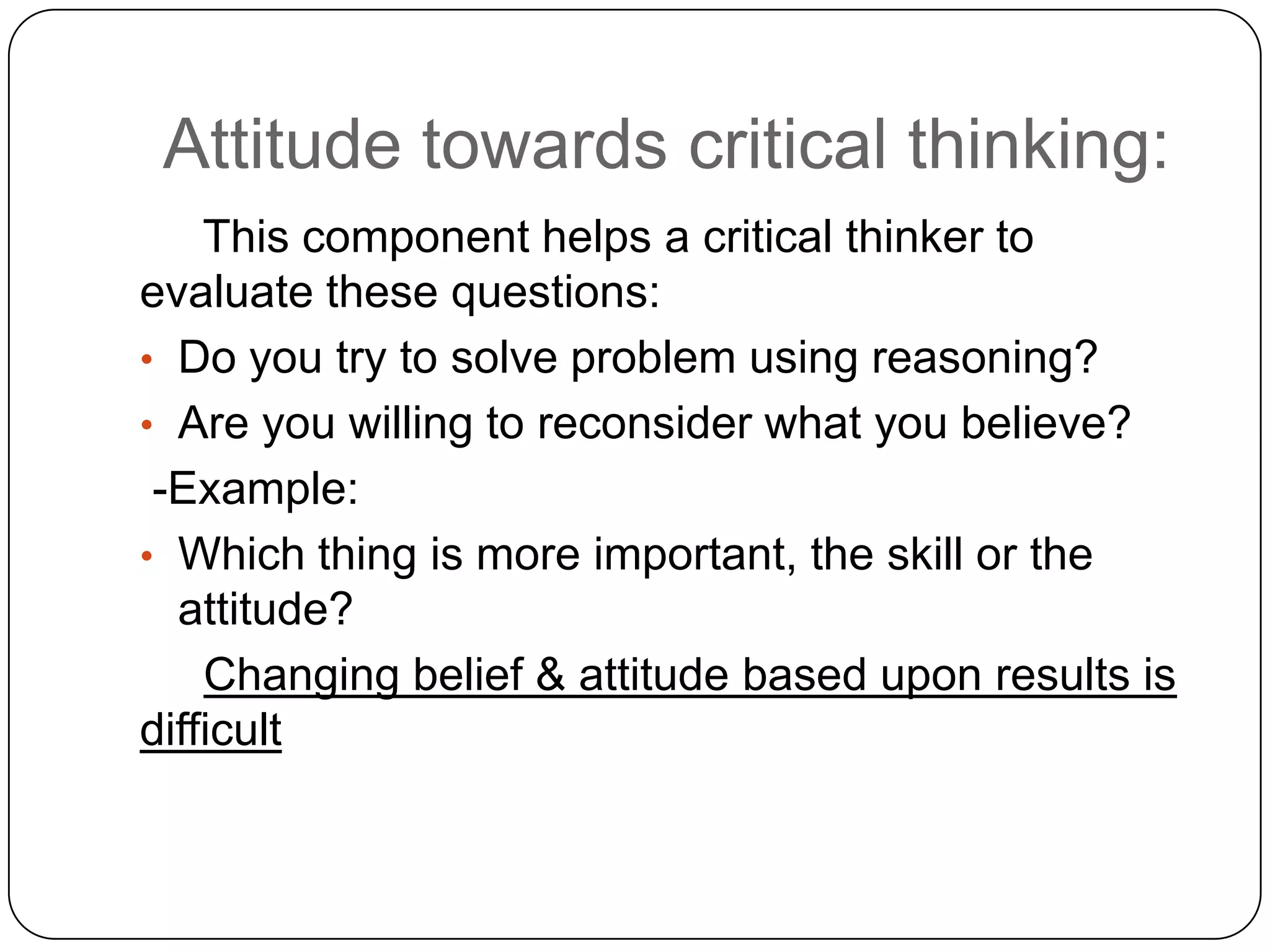 Critical thinking skills ppt | PPTX