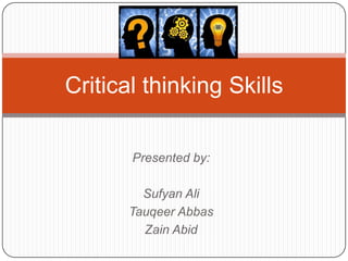 Critical thinking skills ppt | PPTX