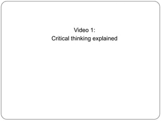 Critical thinking skills ppt | PPTX