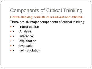 Critical thinking skills ppt | PPTX