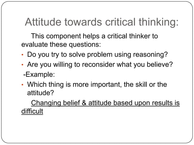 Critical thinking skills ppt | PPTX