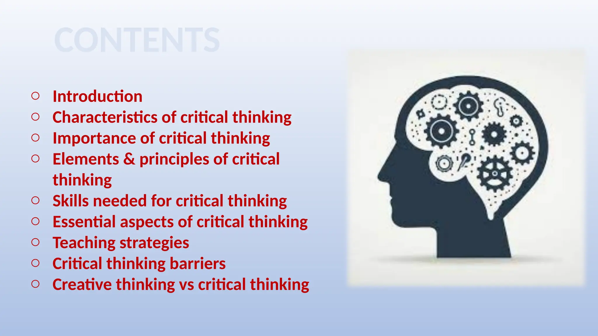 CRITICAL THINKING.pptx / Evidence Based Practice / Critical thinking principles / Barriers to ...