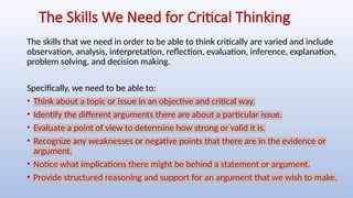 CRITICAL THINKING.pptx / Evidence Based Practice / Critical thinking ...