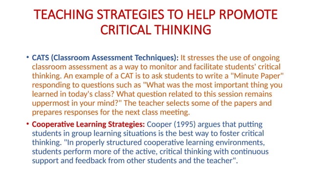 CRITICAL THINKING.pptx / Evidence Based Practice / Critical thinking ...