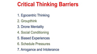 CRITICAL THINKING.pptx / Evidence Based Practice / Critical thinking ...