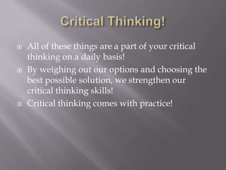 Critical thinking slideshow | PPT | Free Download
