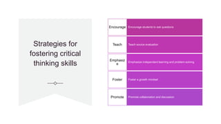 Fostering Critical Thinking Skills in Students: Preparing Them for the ...