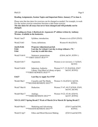 Critical Thinking syllabus | PDF