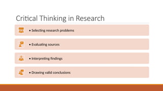 Critical Thinking, Synthesis, and Literature Review Strategies | PPTX