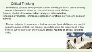 Critical thinking university success international | PPT