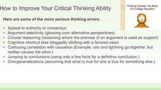 Critical thinking university success international | PPT