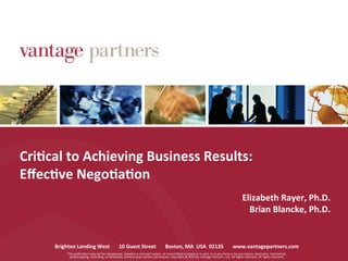 Critical to Achieving Business Results: Effective Negotiation | PDF