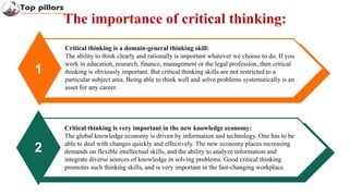 Top Pillars | Critical Thinking by Essam Nazzal | PPTX