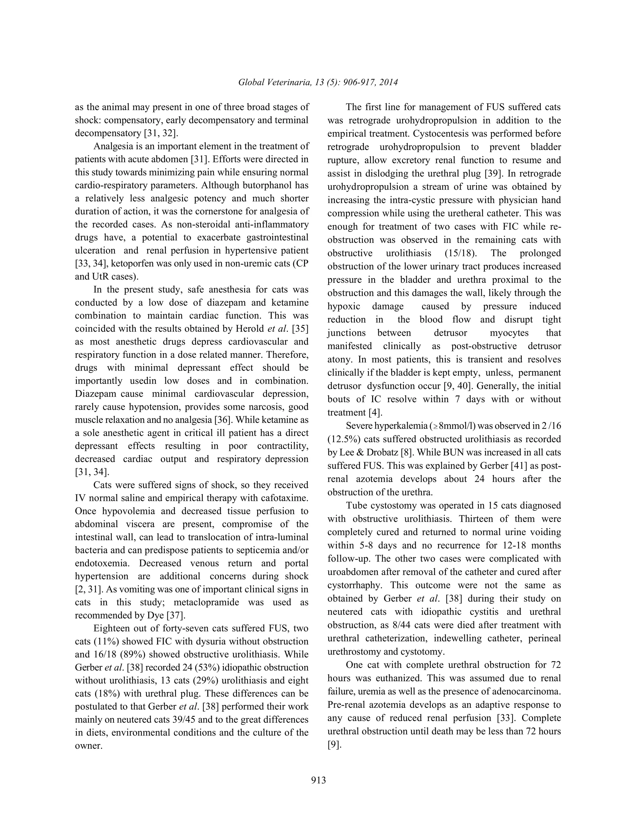 Critical urogenital disorders causing abdominal pain in intact cats | PDF