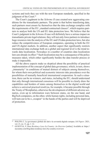 Critical views on the phenomenon of EU digital sovereignty through the ...
