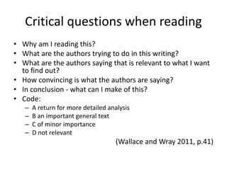 Critical writing | PPTX