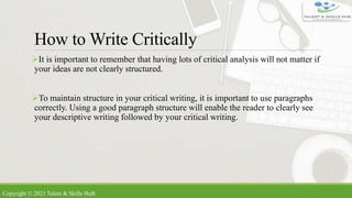 Understanding Critical Writing | PPTX | Children\'s Health | Healthy Living