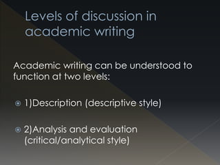 Critical writing including evaluating resources | PPTX