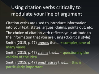 Critical writing including evaluating resources | PPTX