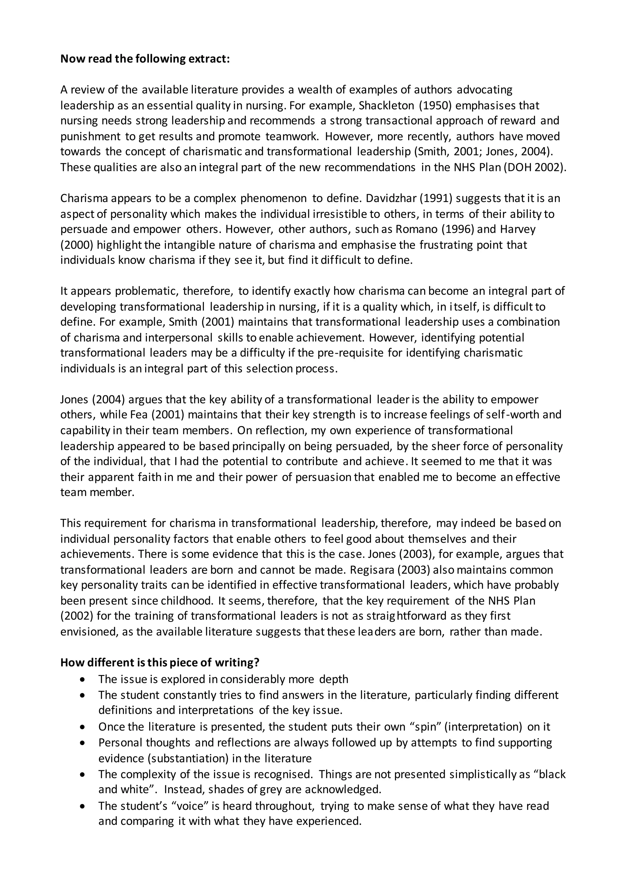 Critical writing examples | DOC