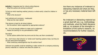 Critical writing level 7 march | PPTX