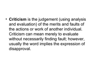 Criticism | PPT