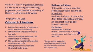 Criticism | PPTX | Poetry | Books and Literature