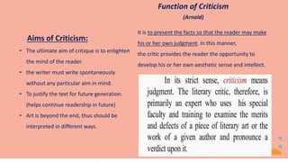 Criticism | PPTX | Poetry | Books and Literature
