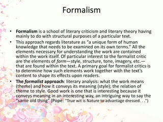 Criticism and its appoaches by muhammad sabry | PPTX