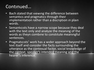 semantics and pragmatics (1) | PPTX