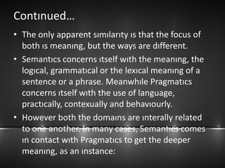 semantics and pragmatics (1) | PPT