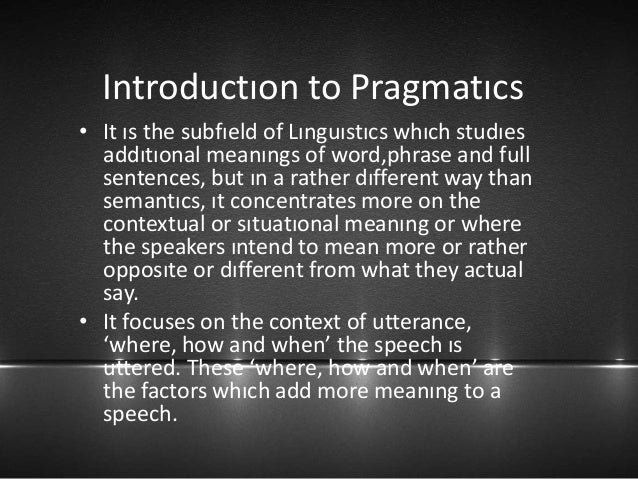semantics and pragmatics (1)