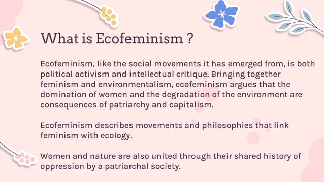'Ecofeminism' as a Contemporary Literary Theory | PPTX | Women\'s ...