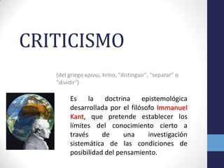Criticismo | PPT