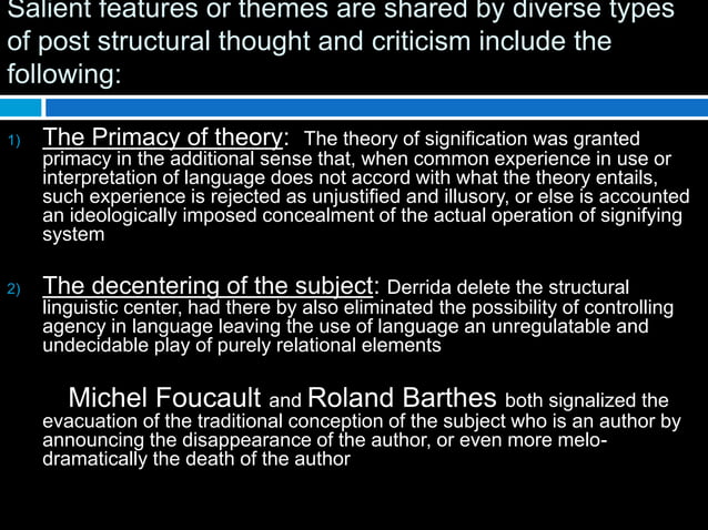 Post Structuralism | PPTX | Science
