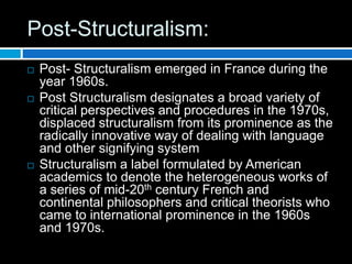 Post Structuralism | PPTX