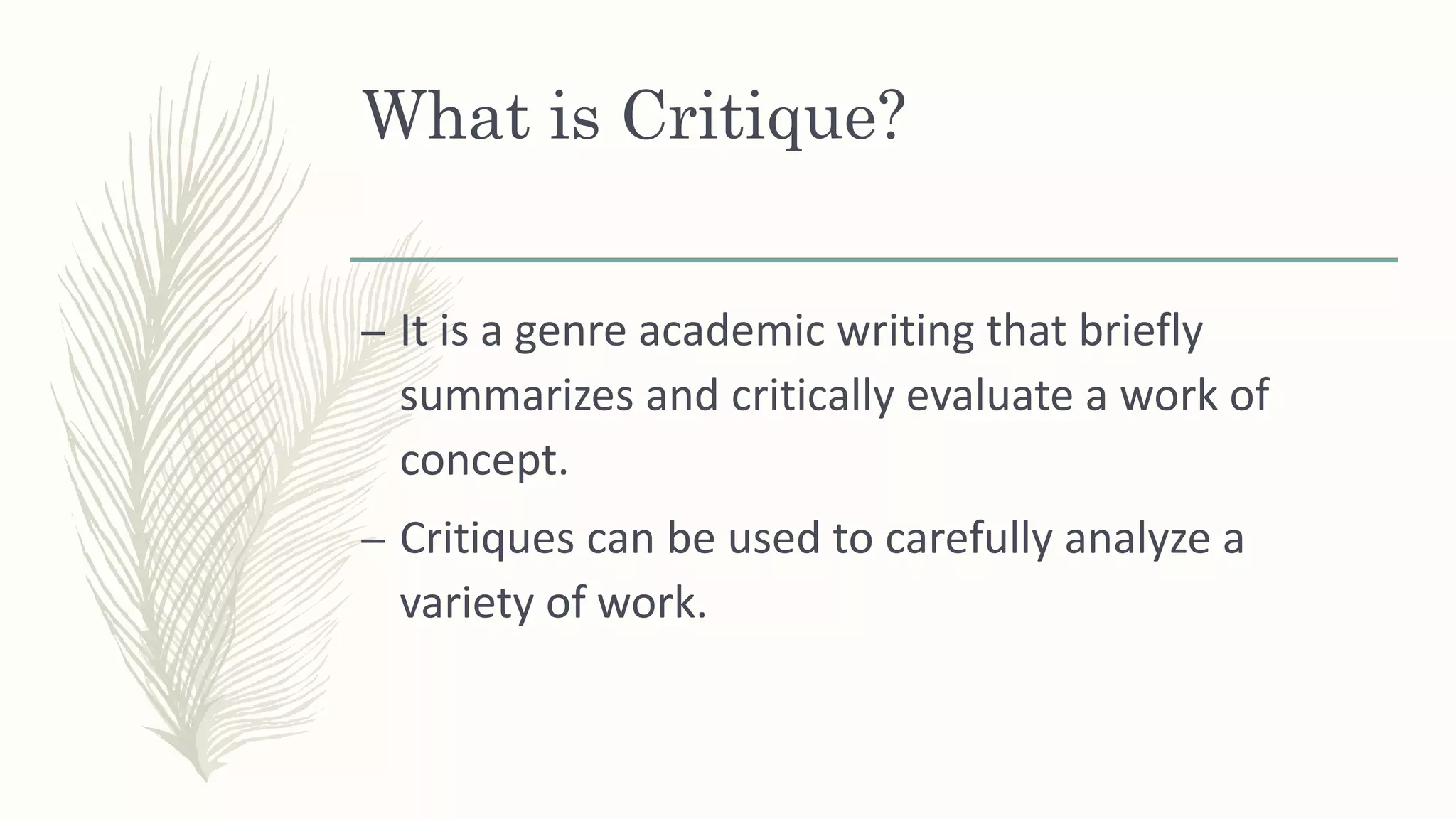 Critique | PPTX