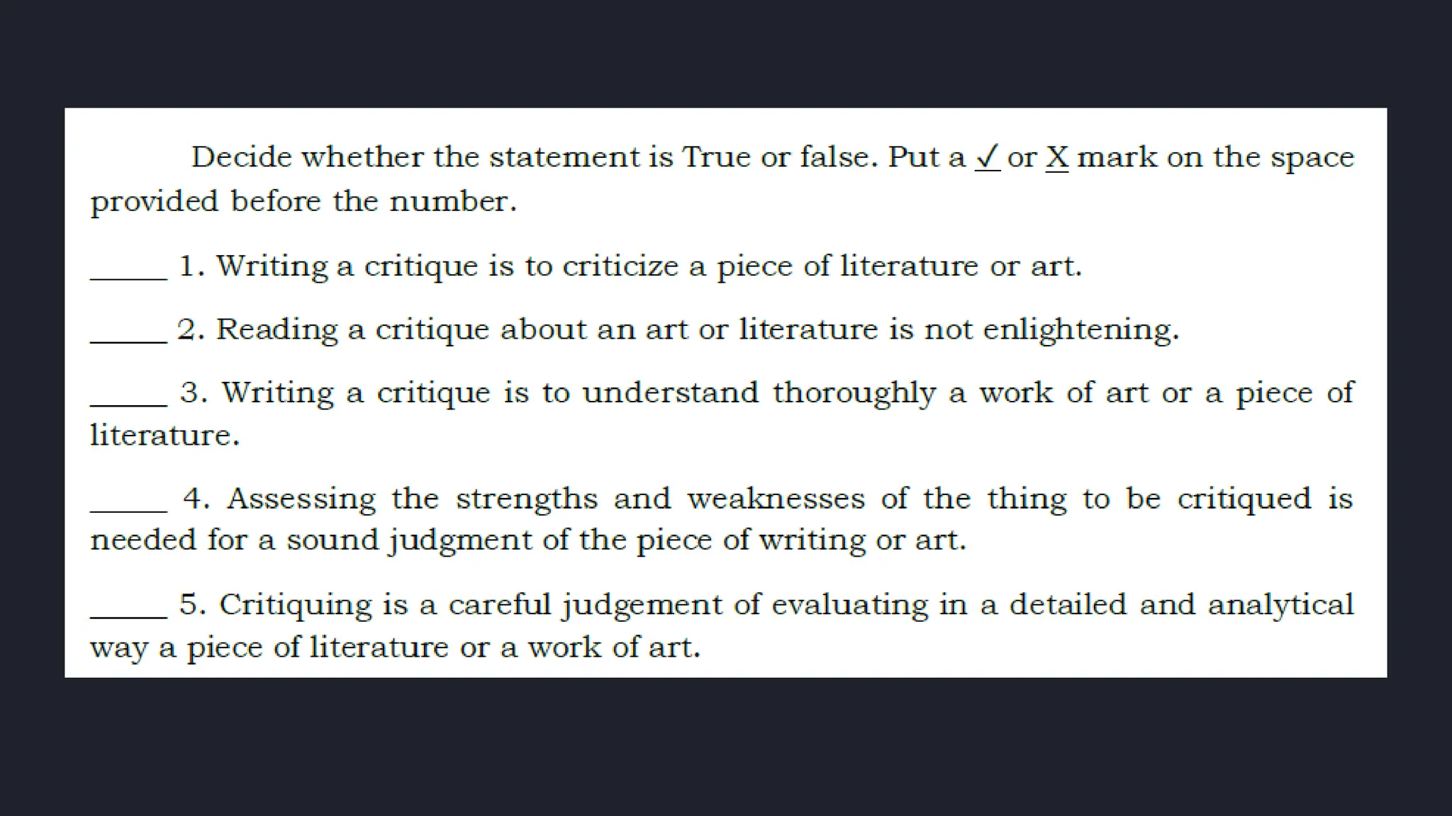 Wriiting a Critique Paper English Class Grade 10 | PPTX