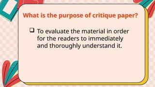 critiques paper ppt and the meaning of things | PPTX