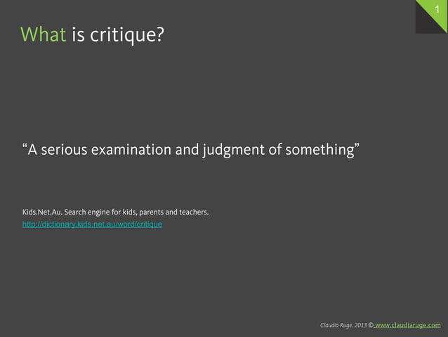 Creative Judgement | PPT