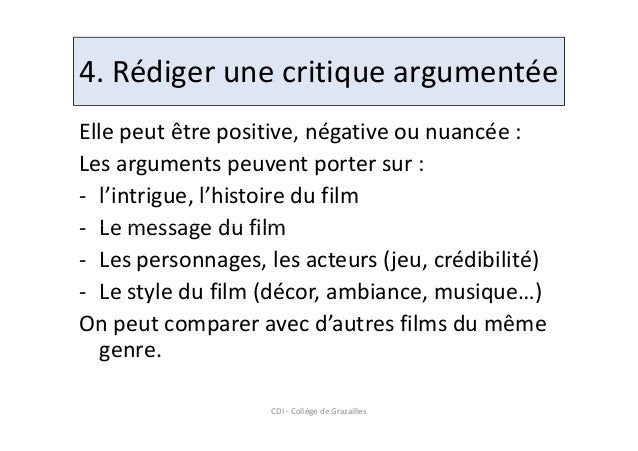 Comment écrire la critique d 'un film