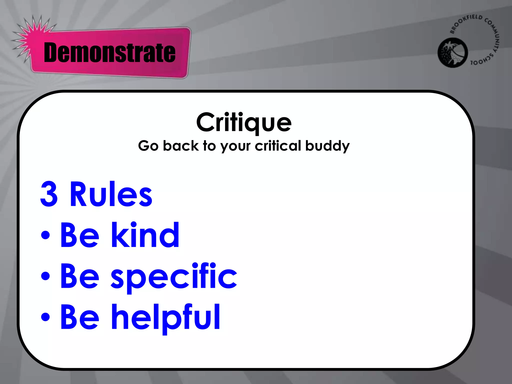 Critique lesson | PPTX